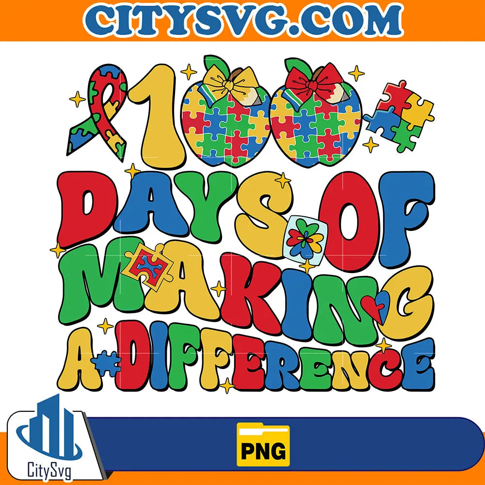 100 Days Of Making A Difference Autism Png – CITYSVG