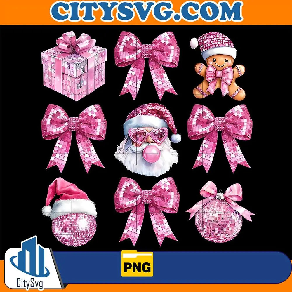 Coquette Pink Bow Christmas Png – CITYSVG