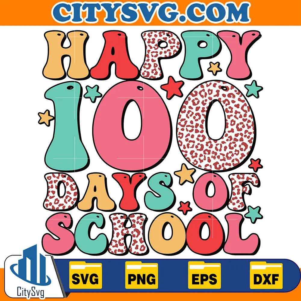 Happy 100 Days Of School Teacher Svg – CITYSVG