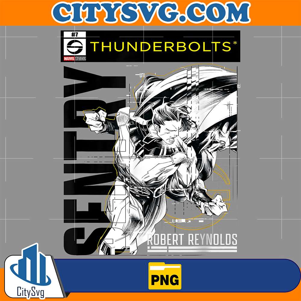 Marvel Studios Thunderbolts Sentry B&W Comic Cover #7 Png – CITYSVG