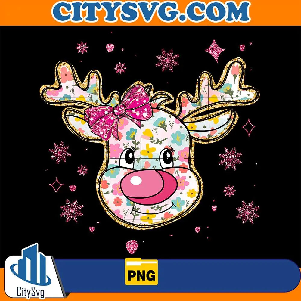 Reindeer Colorful Glitter Christmas Png – CITYSVG