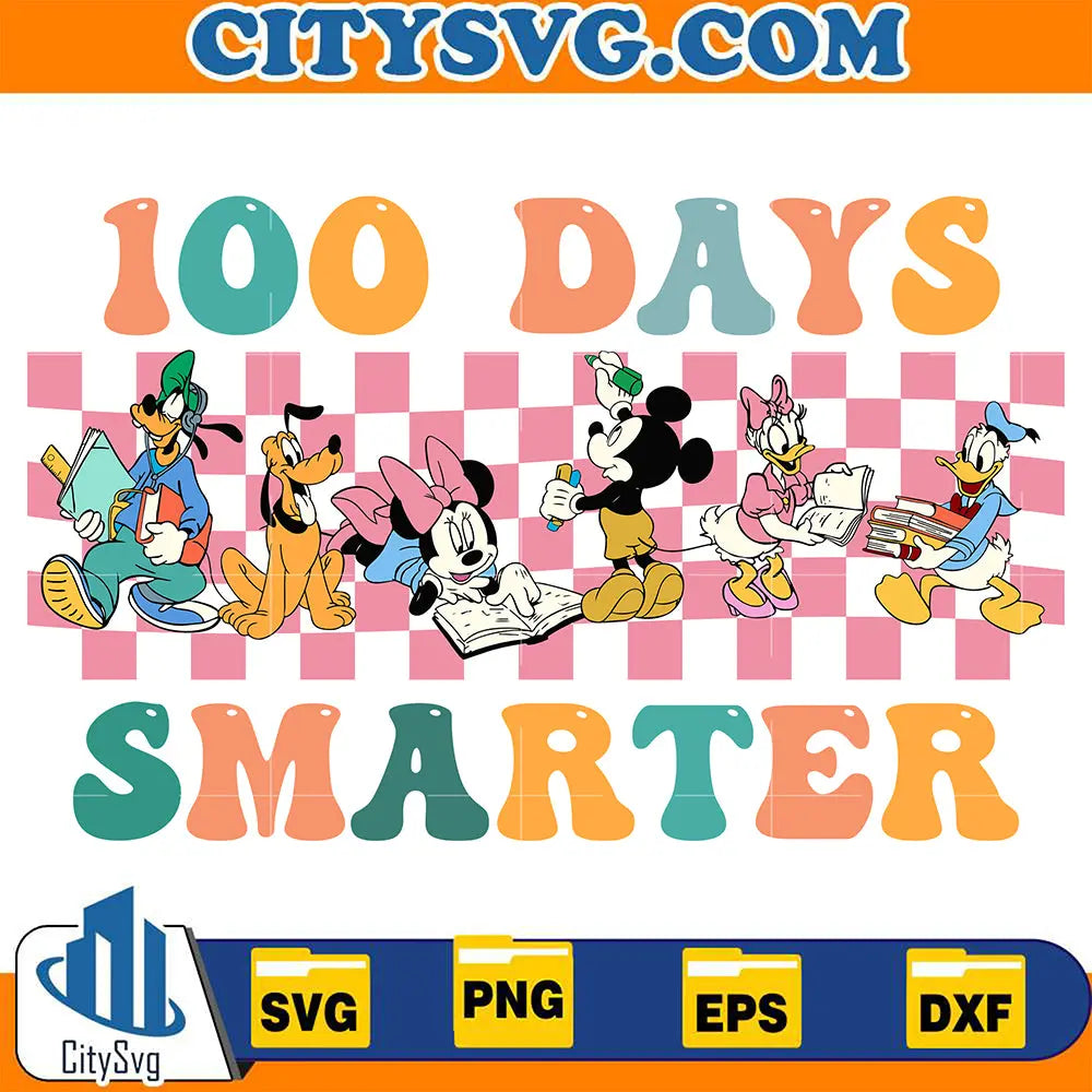 Retro 100 Days Smarter Svg – CITYSVG