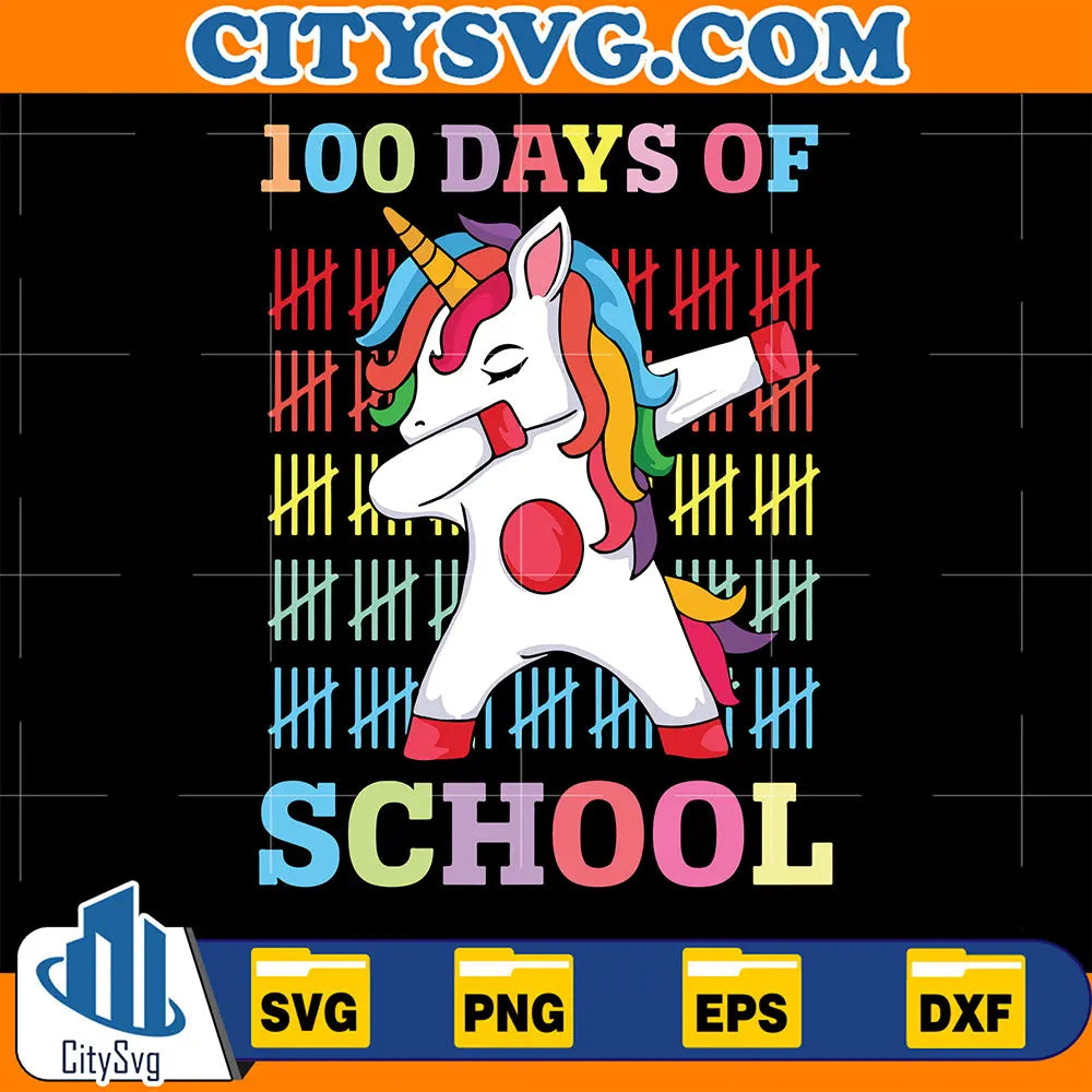 100 Days of School Funny Unicorn Back to School Svg – CITYSVG