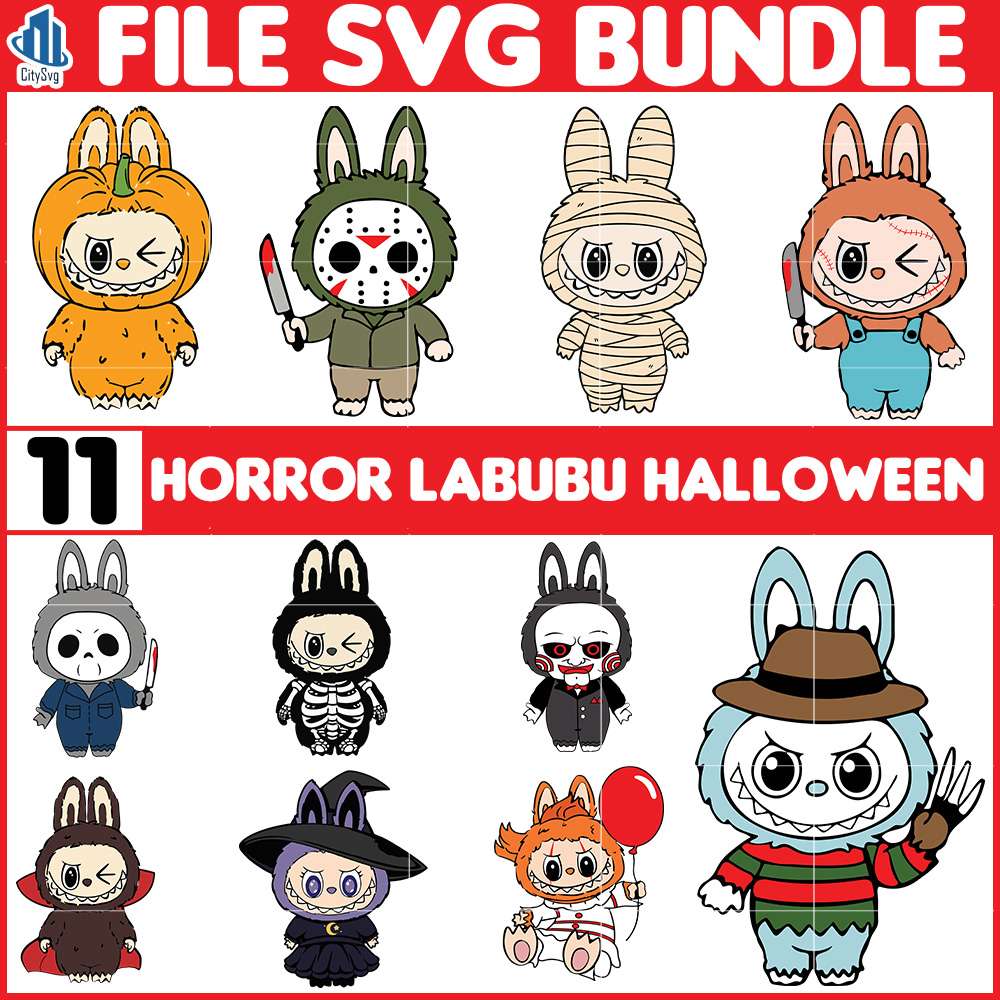 11 File Horror Labubu Halloween Bundle Svg – CITYSVG
