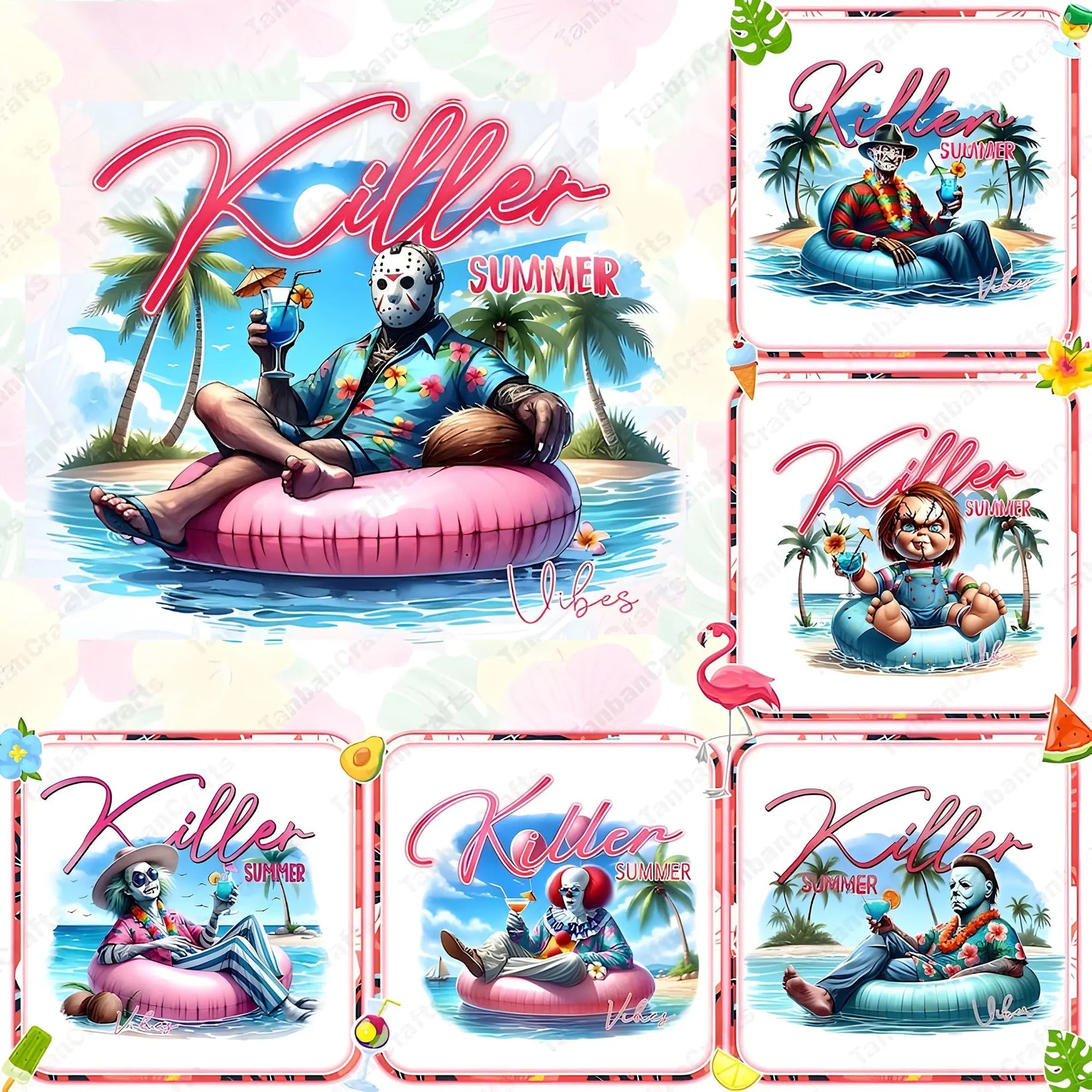 5+ Horror Killer Character's Summer Png Bundle, Digital Download – CITYSVG