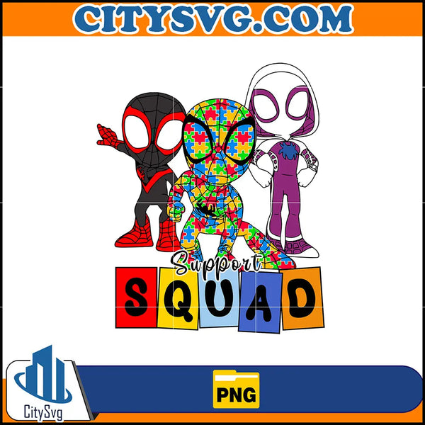 Autism Squad Superhero Cartoon Png, Cartoon Autism Png, Autism Awarene ...