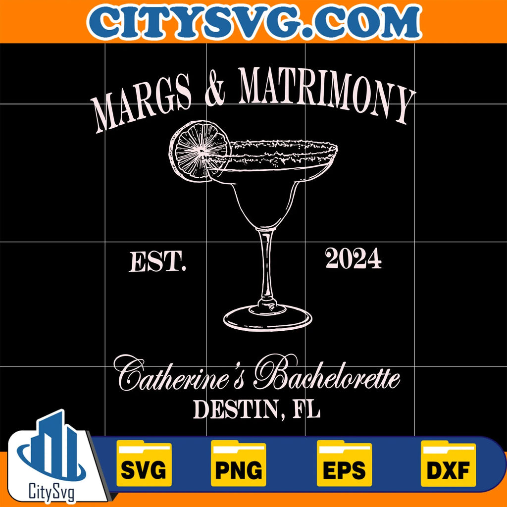 Bachelorette Party Svg, Margs and Matrimony Personalized The Bach Club ...