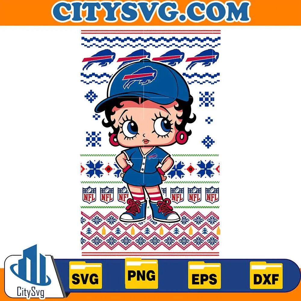 Betty Boop Buffalo Bills NFL Ugly Christmas Svg – CITYSVG