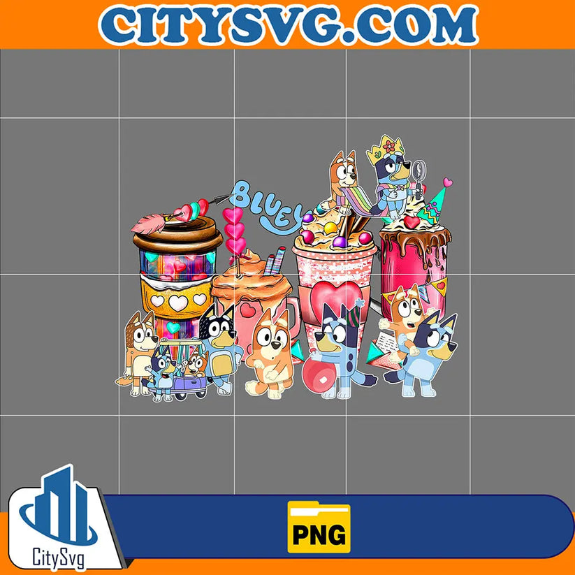 Bluey Coffee Png, Bluey Family Matching Png, Instant Download – CITYSVG