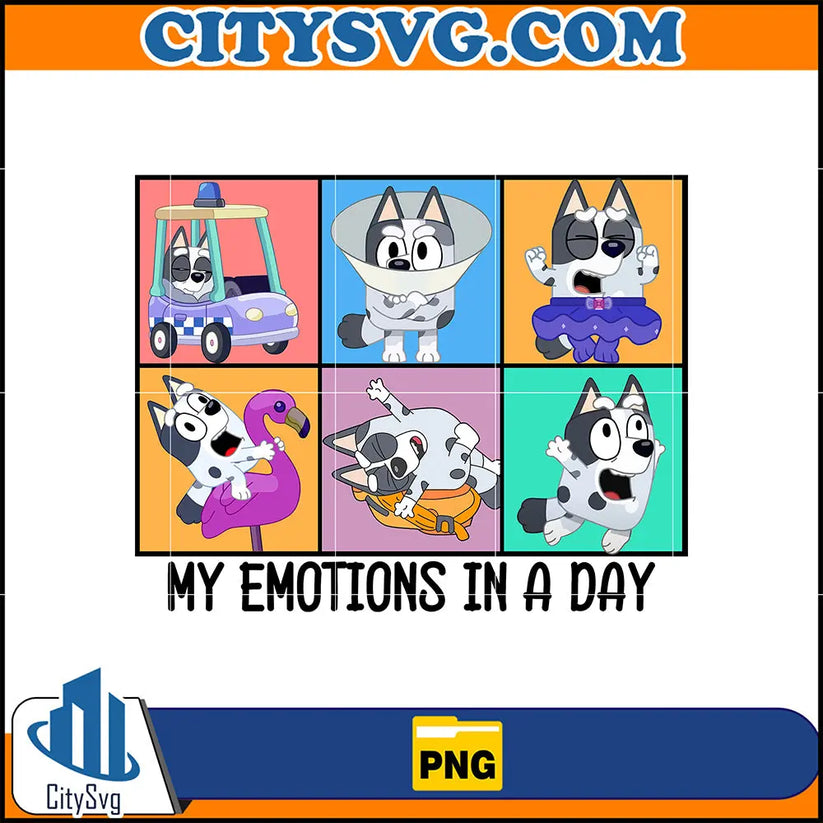 Bluey Muffiinn My Emotions In A Day Png, Bluey Family Png, Bluey Png ...
