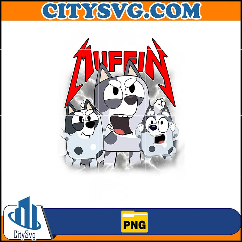 Bluey Muffin Metal Png, Bluey Family Matching Png, Instant Download ...