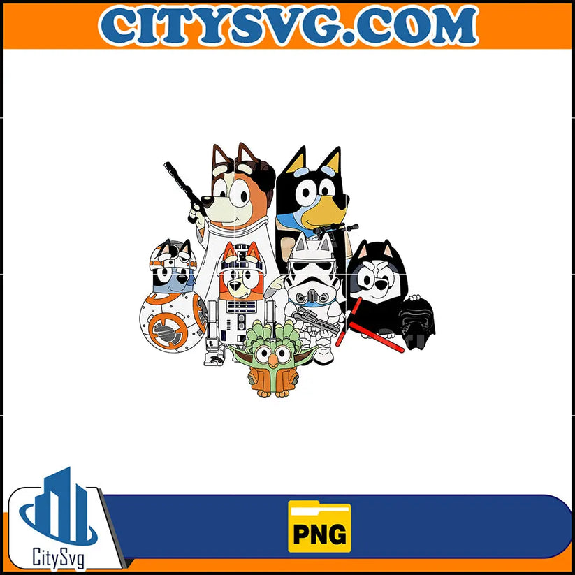 Bluey Star War Png, Bluey Family Matching Png, Bluey Png, Bluey Friend ...