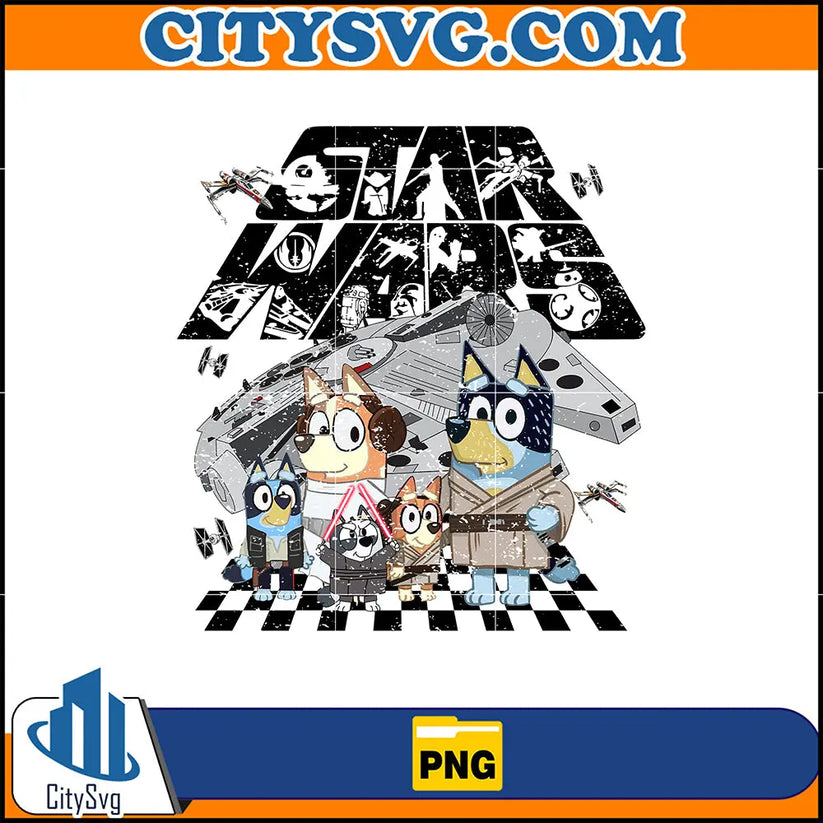 Bluey Star Wars Png, Bluey Family Matching Png, Instant Download – CITYSVG