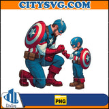 Captain America Dad And Son Png, Super Hero Dad And Son Png, Father's ...