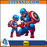 Captain America Dad And Son Png, Super Hero Dad And Son Png, Father's ...