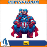 Captain America Dad And Son Png, Super Hero Dad And Son Png, Father's ...