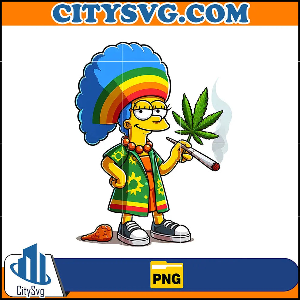 Cartoon Marge Simpsons Png, High Quality Cartoon Rasta Digital Designs ...