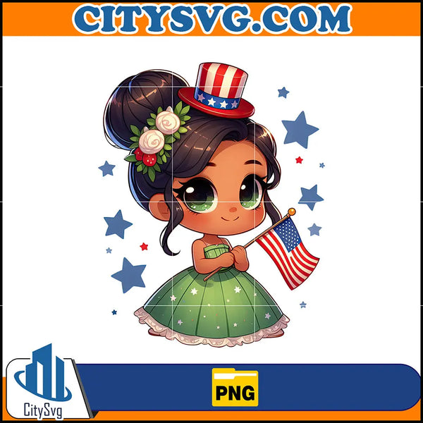 Cartoon Princess 4th of July Png, Princess Independence Day Png, Ameri ...