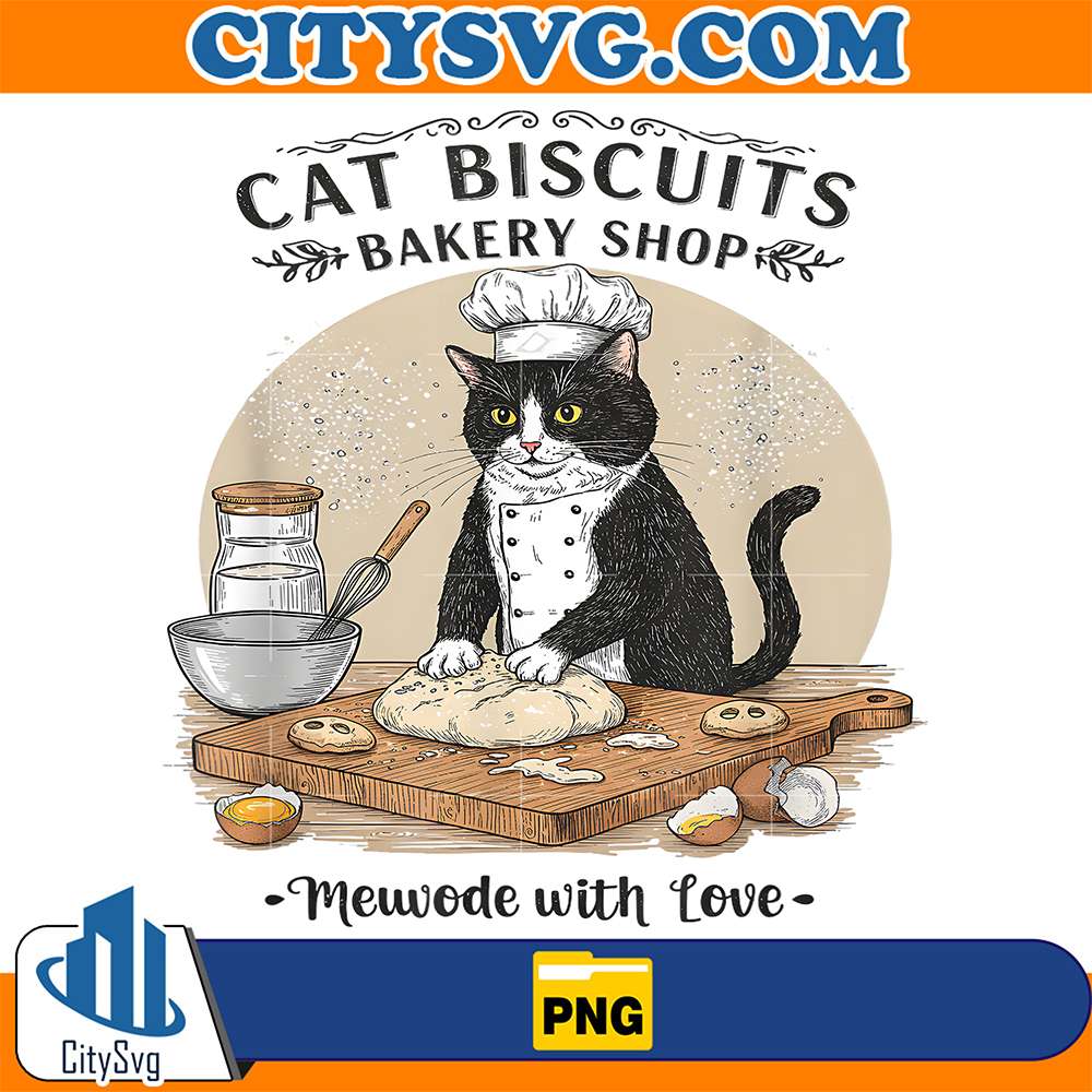 Cat Biscuits Bakery Shop Mewode With Love Png – CITYSVG