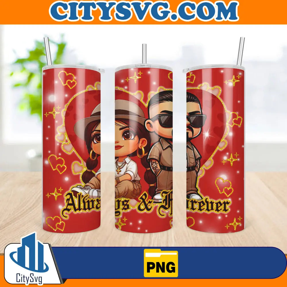 Chicano Always & Forever Couple Cholo Couple 20oz Tumbler Wrap Png ...