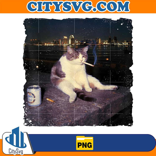 Cigarette Kitten Funny Smoking Cat Meme Stupid Brainrot Png – CITYSVG