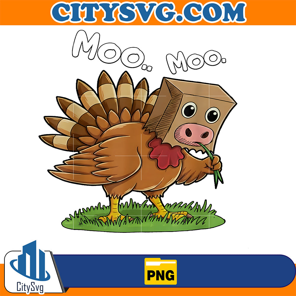 Classic Turkey Cow Moo Moo Thanksgiving Png – CITYSVG