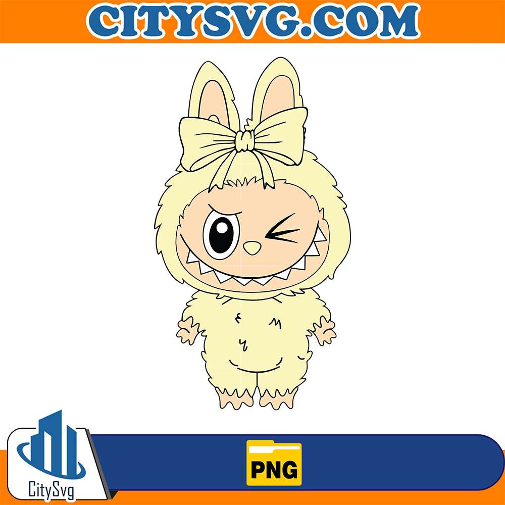 Cream Winking Labubu Png – CITYSVG