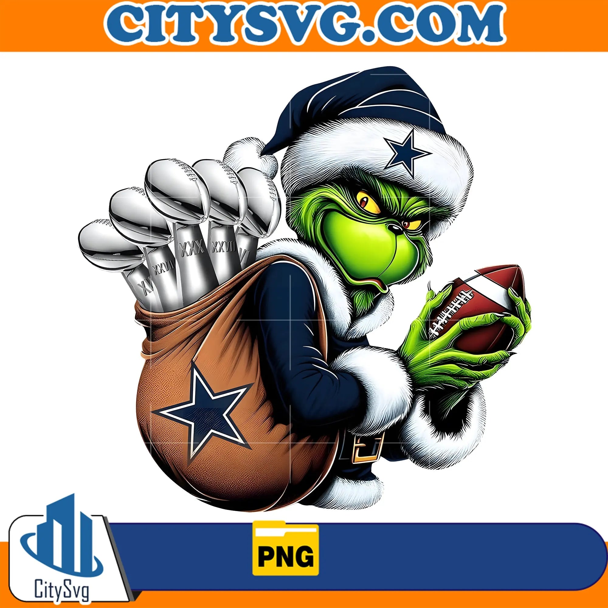 Dallas Cowboys Grinch Christmas Png – CITYSVG