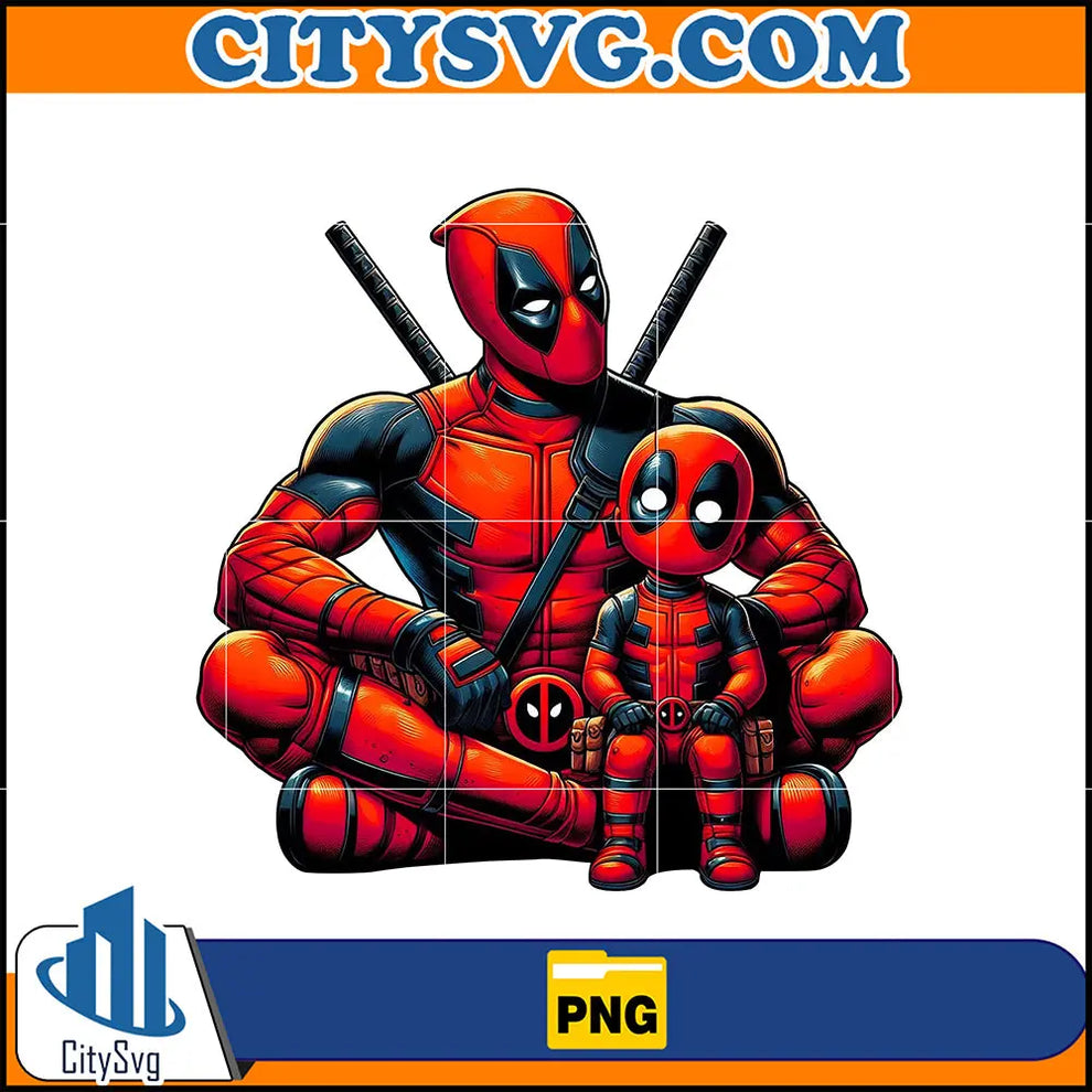 Deadpool Dad And Son Png, Super Hero Dad And Son Png, Father's Day 202 ...