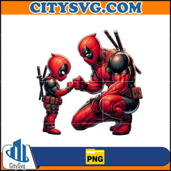 Deadpool Dad And Son Png, Super Hero Dad And Son Png, Father's Day 202 ...