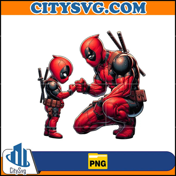 Deadpool Dad And Son Png, Super Hero Dad And Son Png, Father's Day 202 ...