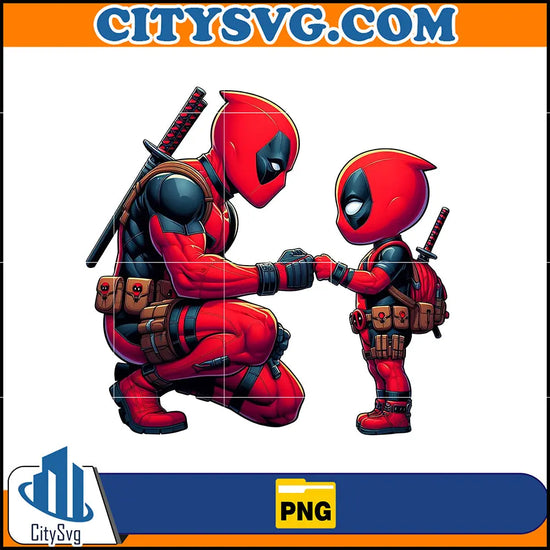 Deadpool Dad And Son Png, Super Hero Dad And Son Png, Father's Day 202 ...