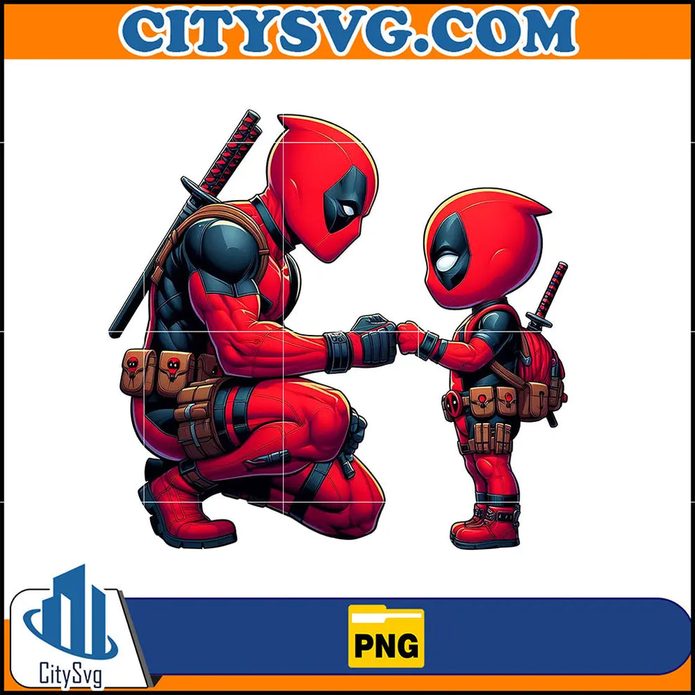 Deadpool Dad And Son Png, Super Hero Dad And Son Png, Father's Day 202 ...