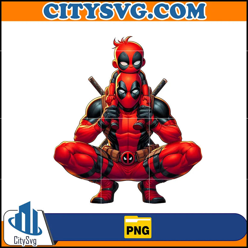 Deadpool Dad And Son Png, Super Hero Dad And Son Png, Father's Day 202 ...