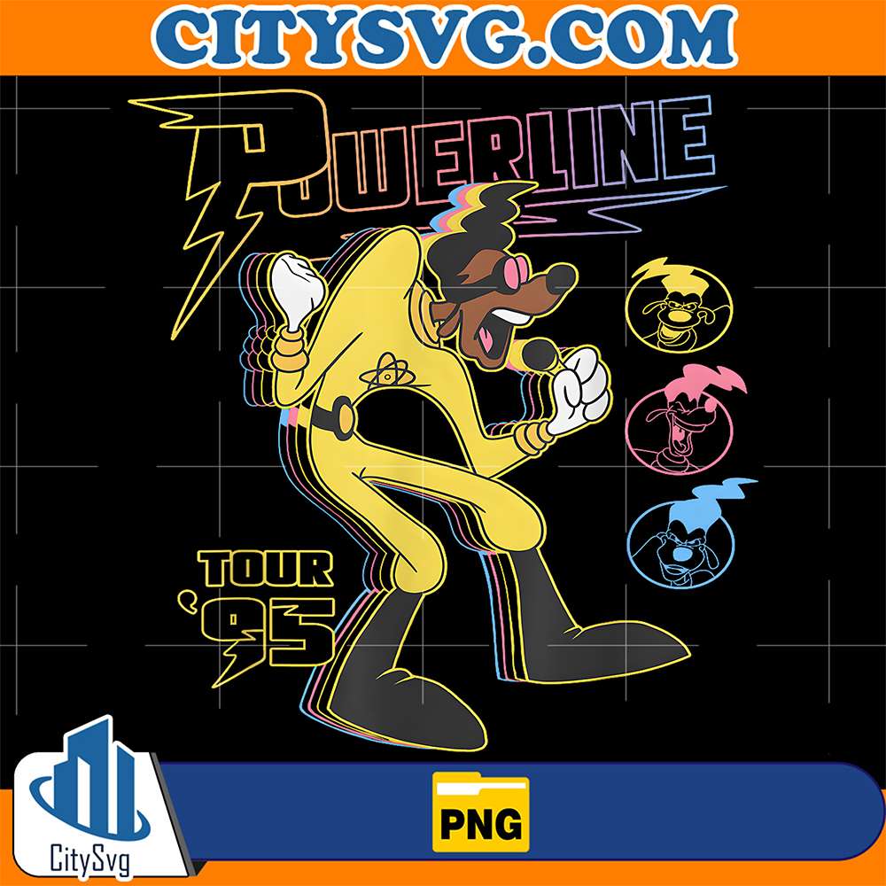 Disney A Goofy Movie Powerline Tour '95 Retro Neon Png – CITYSVG