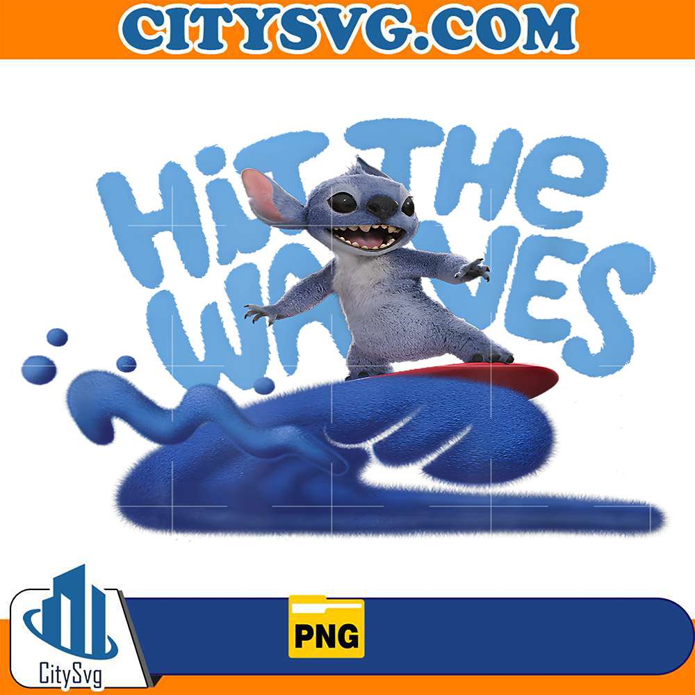 Disney Lilo & Stitch Hit The Waves Surfing Stitch Png – CITYSVG