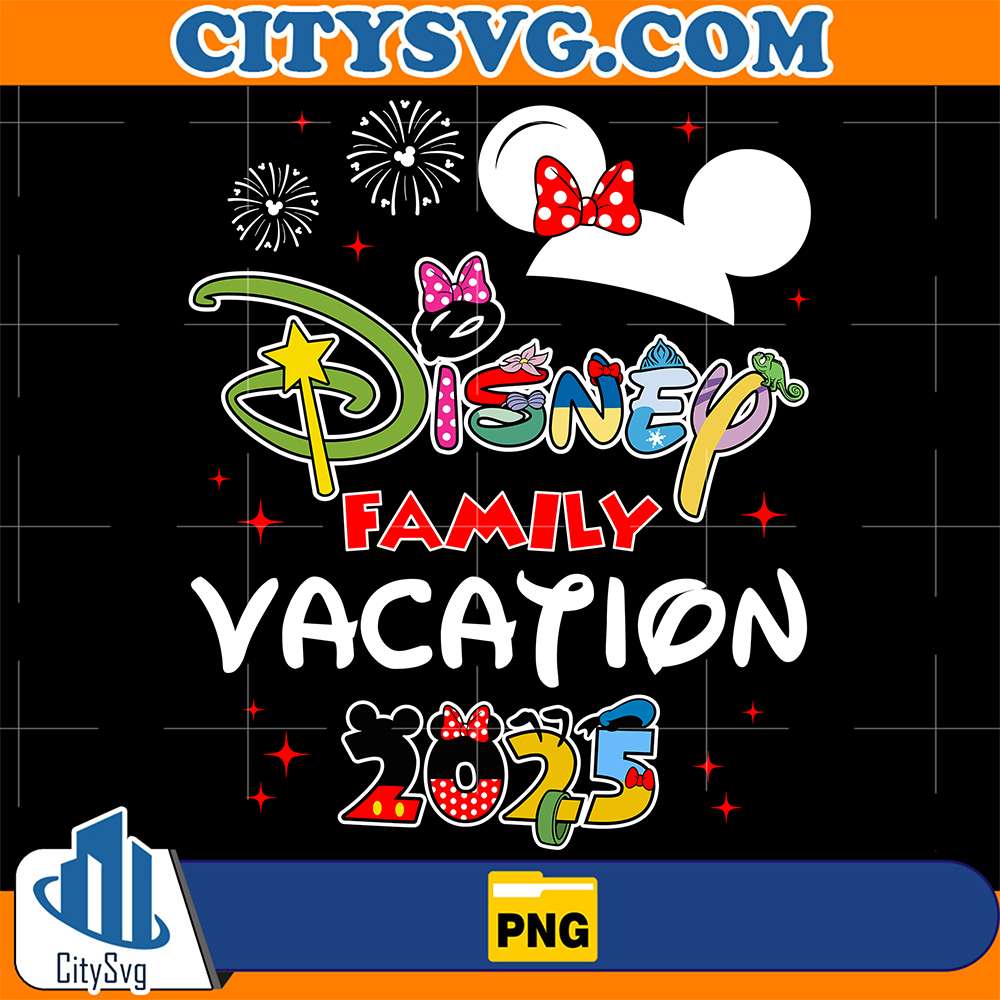Disney Minnie Mouse Family Trip Vacation 2025 Png – CITYSVG