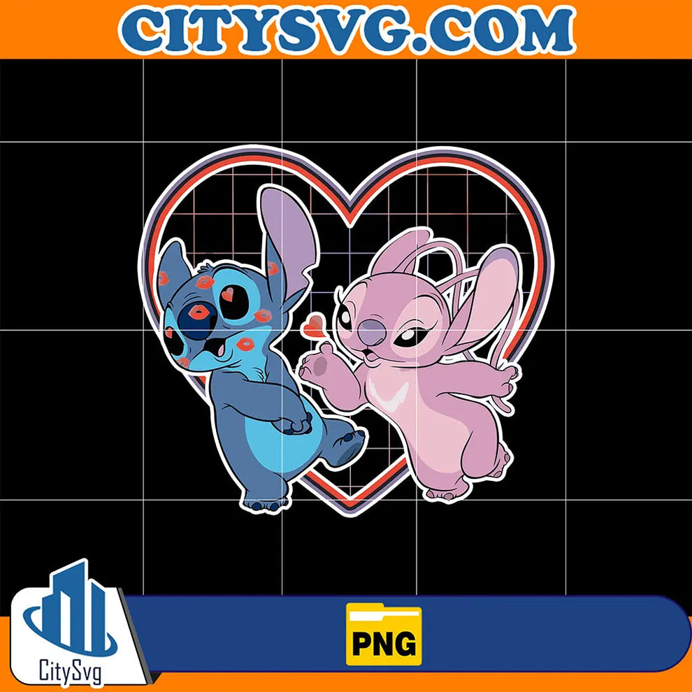 Disney Lilo and Stitch Angel Heart Kisses Png, Stitch Png, Stitch Clip ...