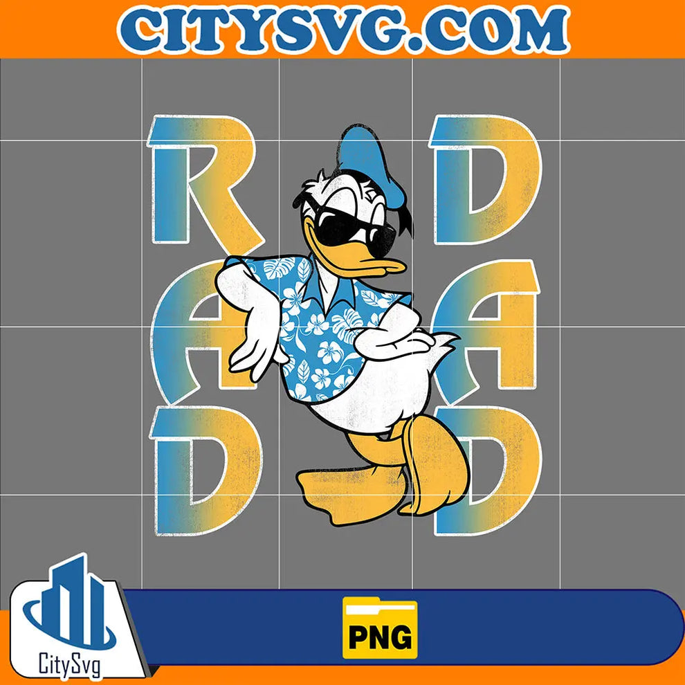 Donal Duck Rad Dad Png, Cartoon Rad Dad Png, Father's Day Png, Mouse a ...