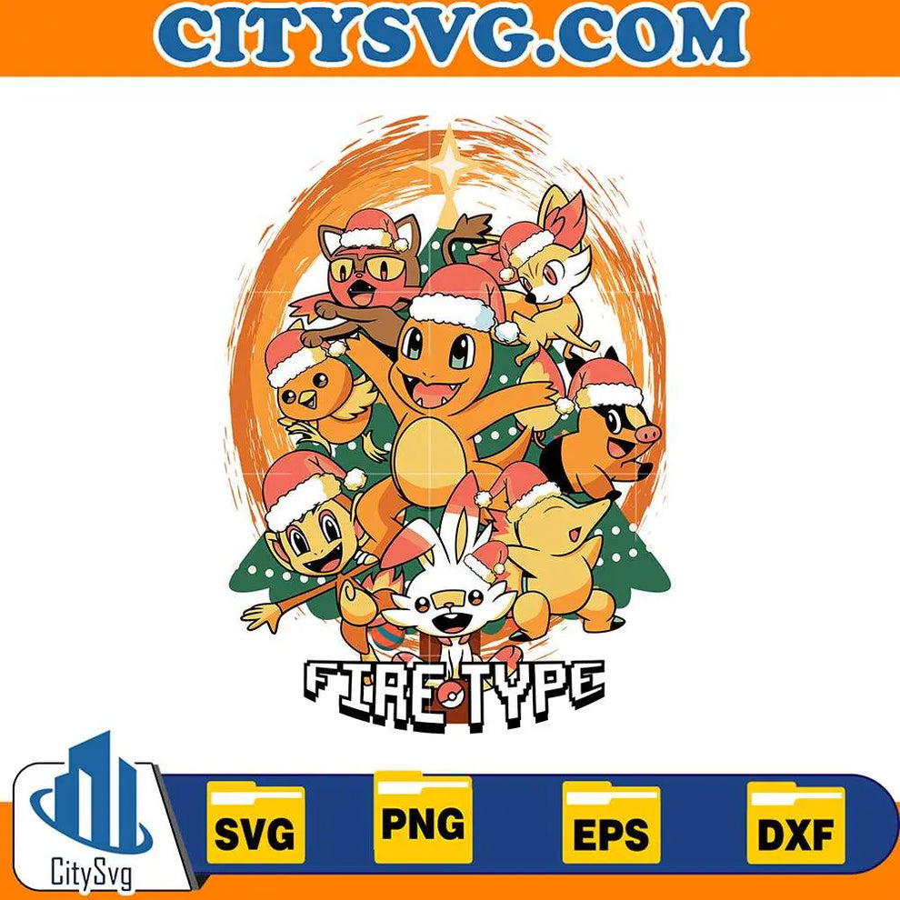 Fire Type Pokemon Charmander Christmas Svg – CITYSVG