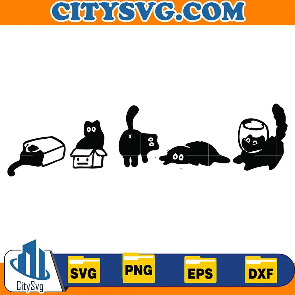 Five Mood Cats Svg – CITYSVG