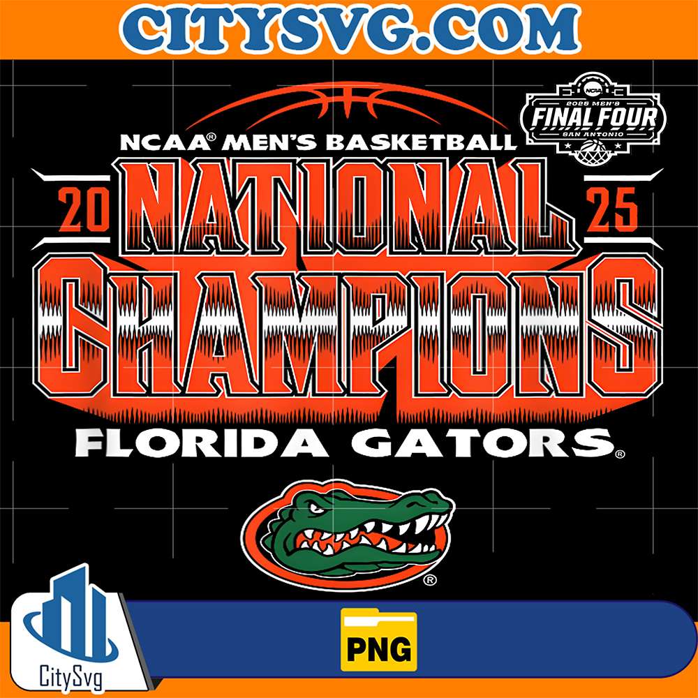 Florida Gators National Champs 2025 Men's Basketball Royal Png – CITYSVG