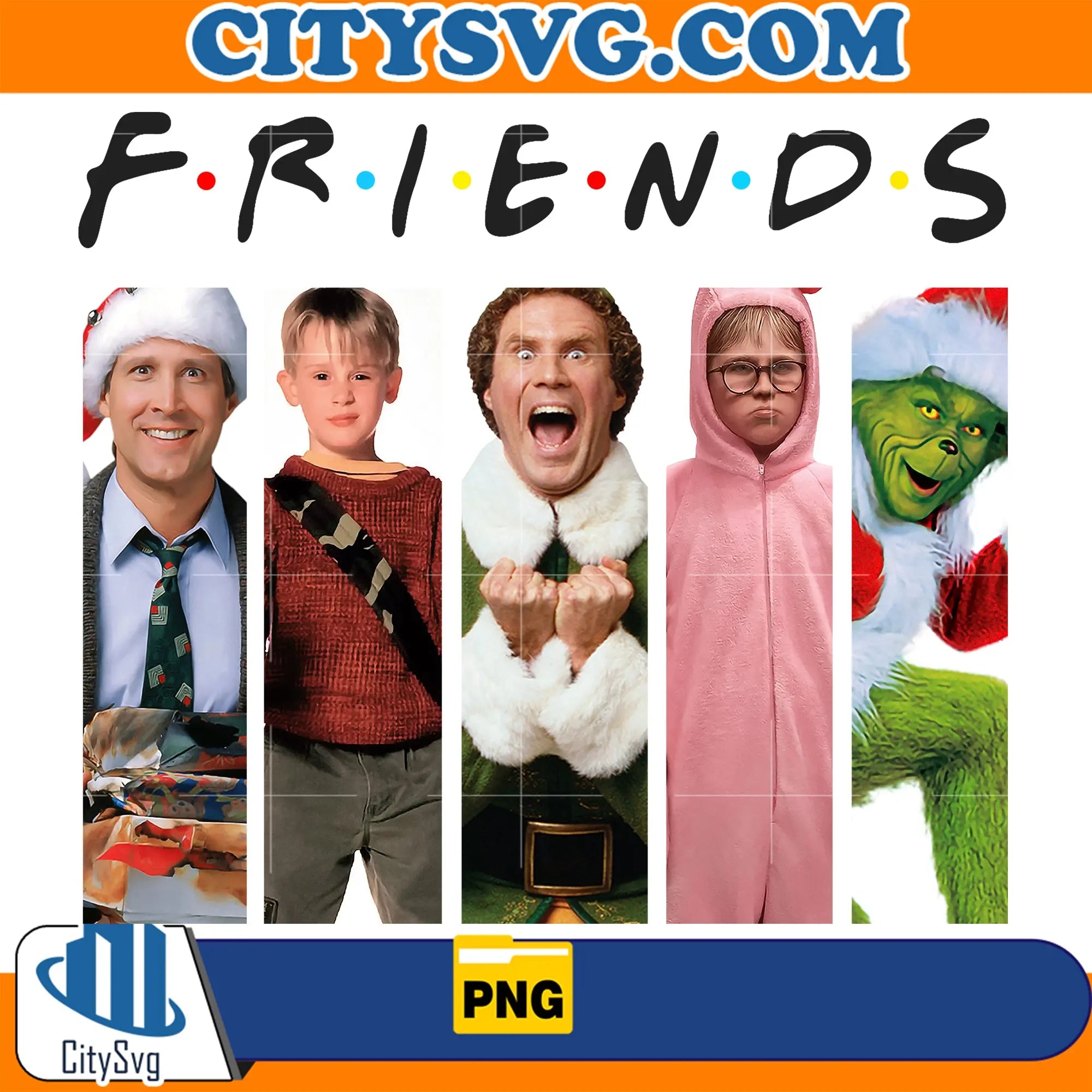Friends Christmas Movie Charactes Png – CITYSVG