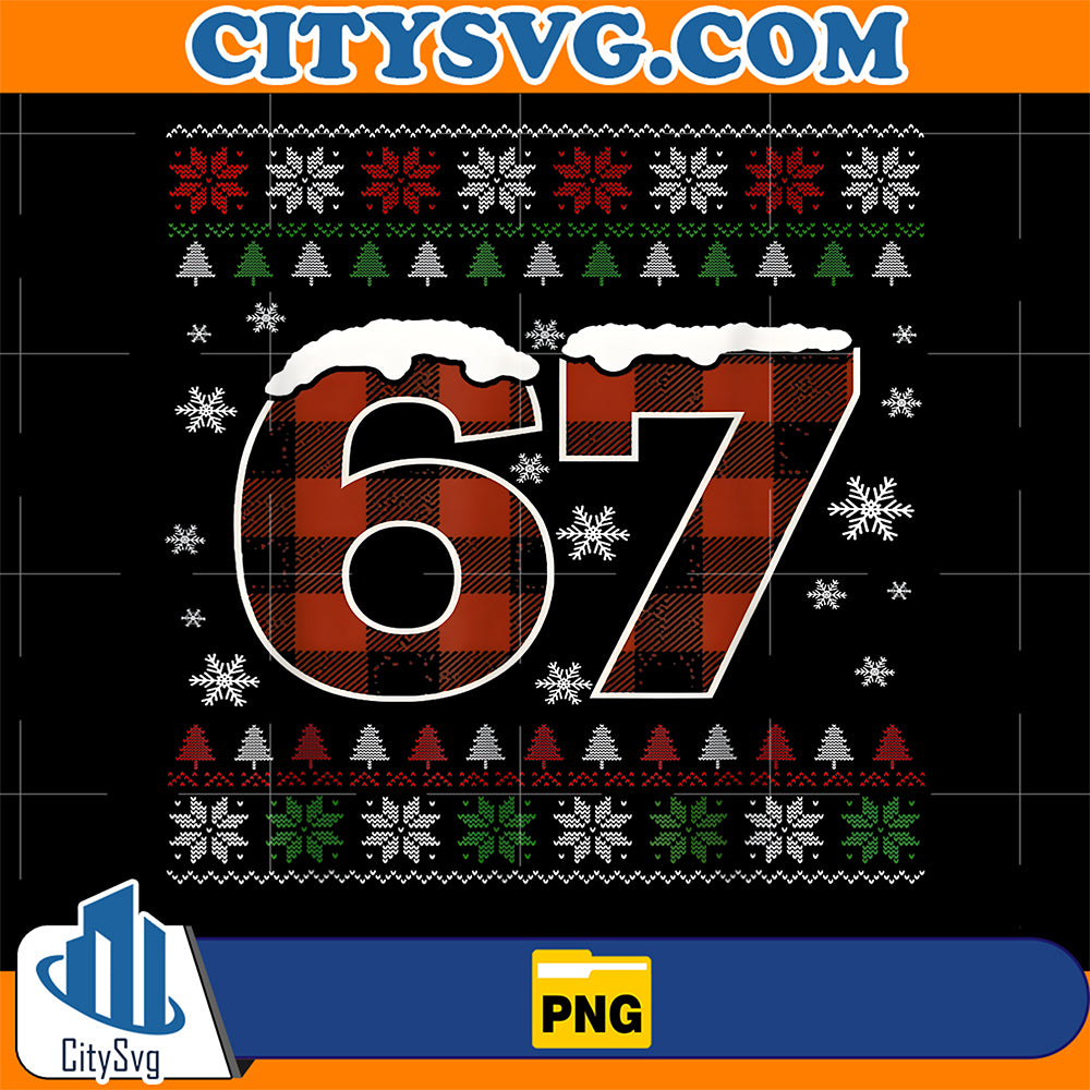 Funny 67 Six Seven Meme Brainrot Cringe Christmas Png – CITYSVG