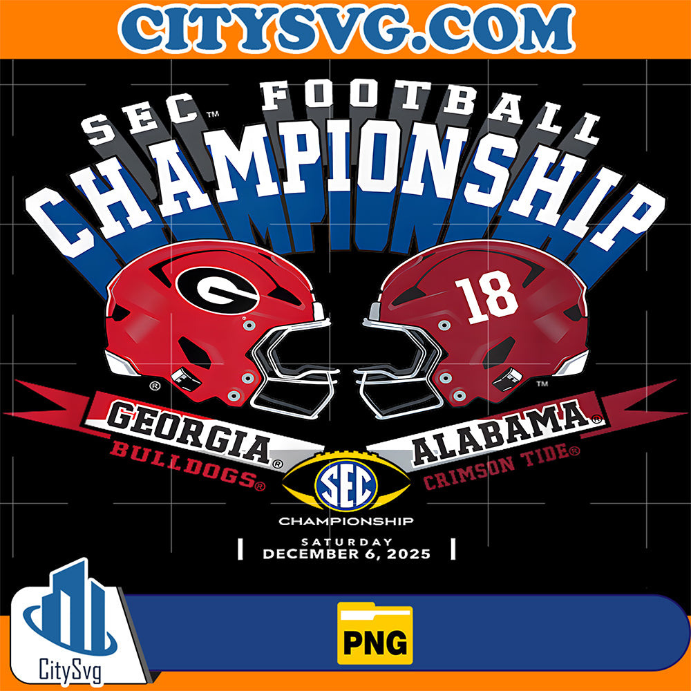 Georgia vs Alabama SEC Championship 2025 Football Png – CITYSVG