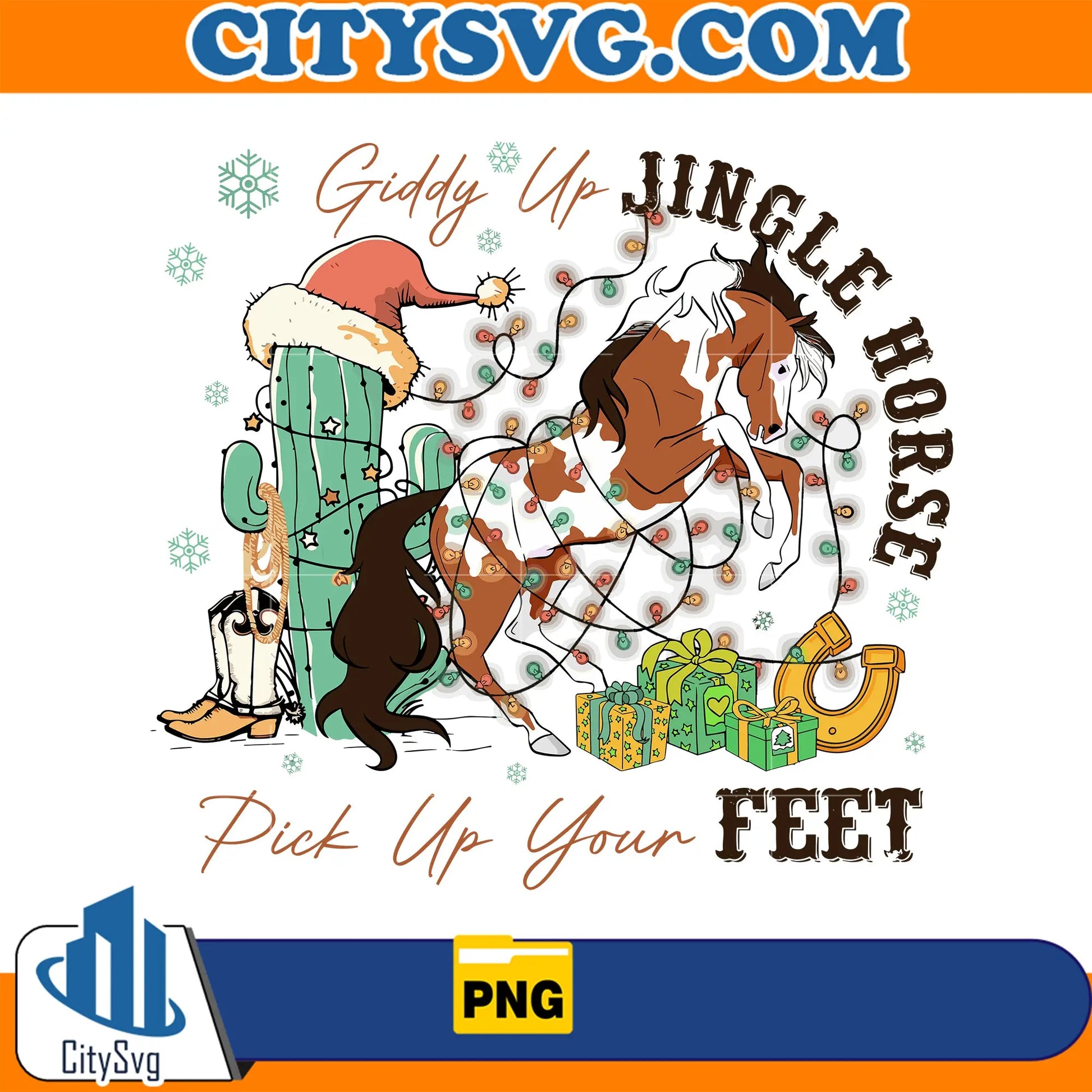 Giddy Up Jingle Horse Pick Up Your Feet Christmas Png – CITYSVG