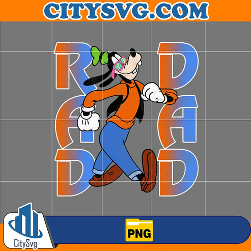 Goofy Rad Dad Png, Cartoon Rad Dad Png, Father's Day Png, Mouse and Ho ...