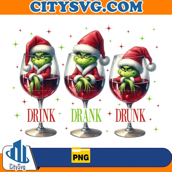 Grinch Drink Drank Drunk Christmas Png – CITYSVG