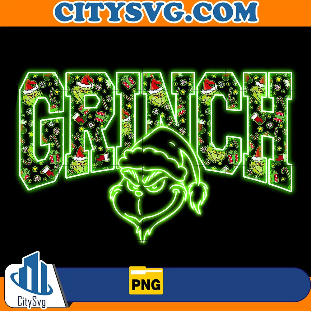 Grinch Neon Christmas Png – CITYSVG