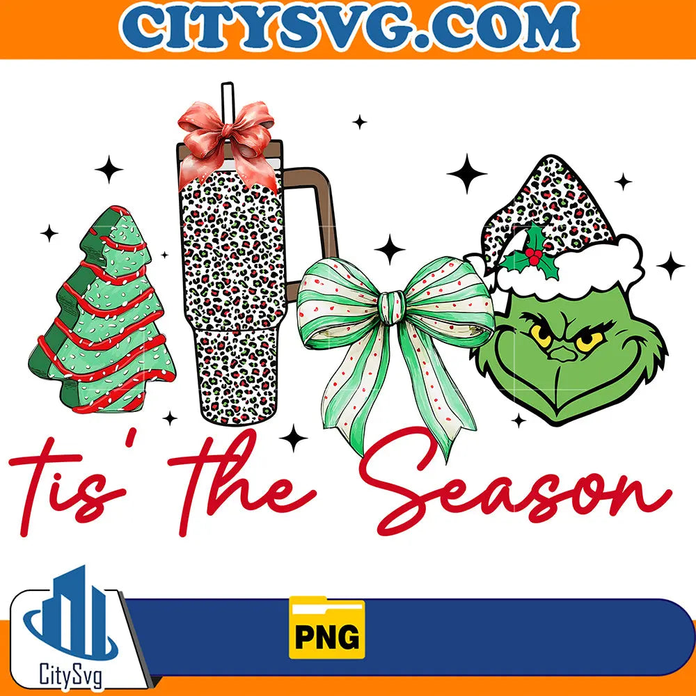 Grinch Tis The Season Christmas Png – CITYSVG